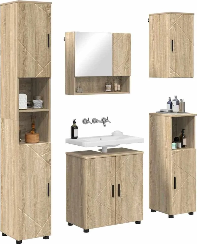 Sada koupelnového nábytku 5 ks Sonoma dub 61 x 35 x 64 cm 3392985