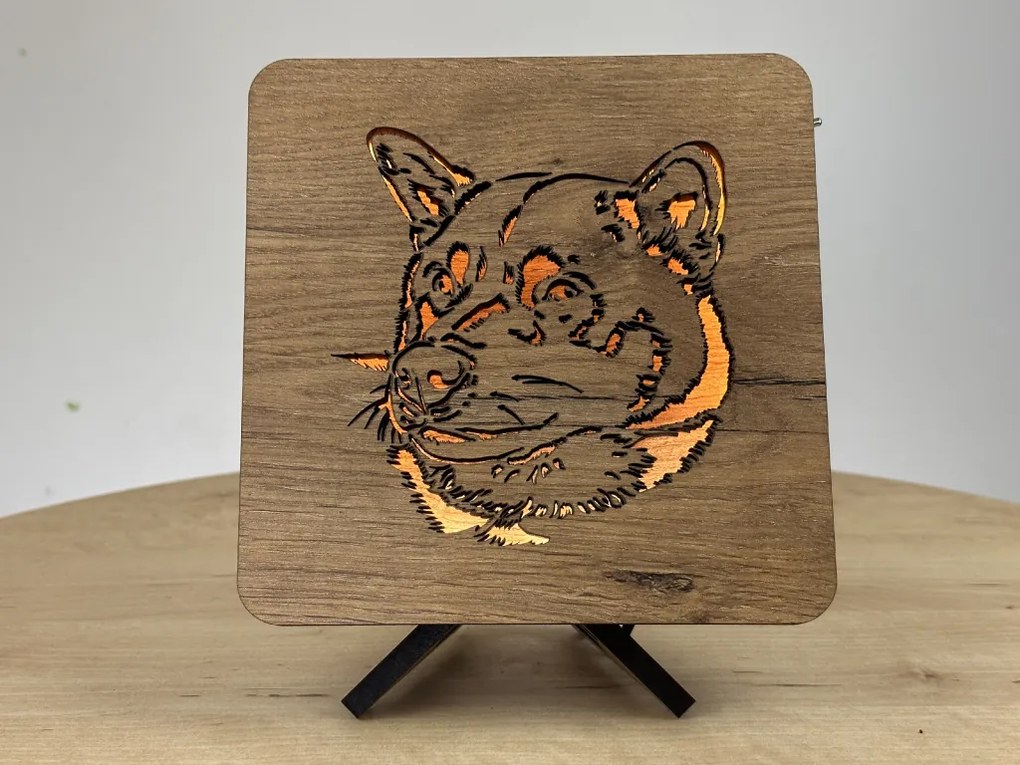 Li-Go "Akita Inu" lampa 19x19cm provedení povrchu: dub