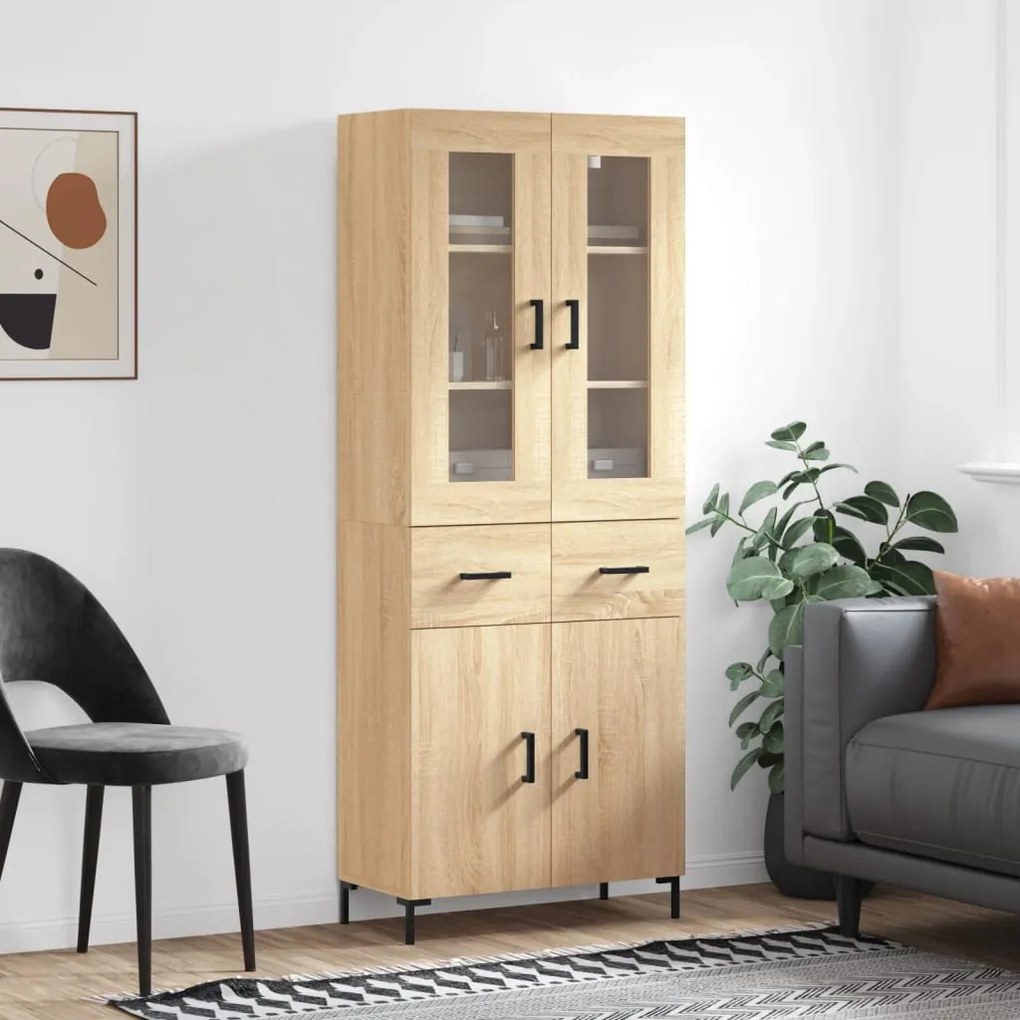 Skříň highboard dub sonoma 69,5 x 34 x 180 cm kompozitní dřevo 3198532