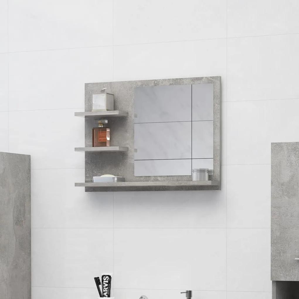 805010 vidaXL Koupelnové zrcadlo betonově šedé 60 x 10,5 x 45 cm dřevotříska