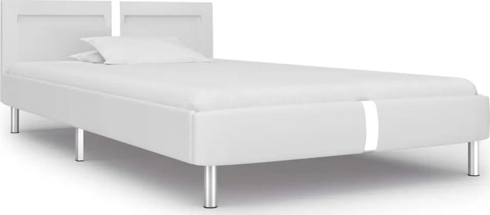 vidaXL Rám postele s LED světlem umělá kůže 90 x 200 cm [280851] Barva: Bílá