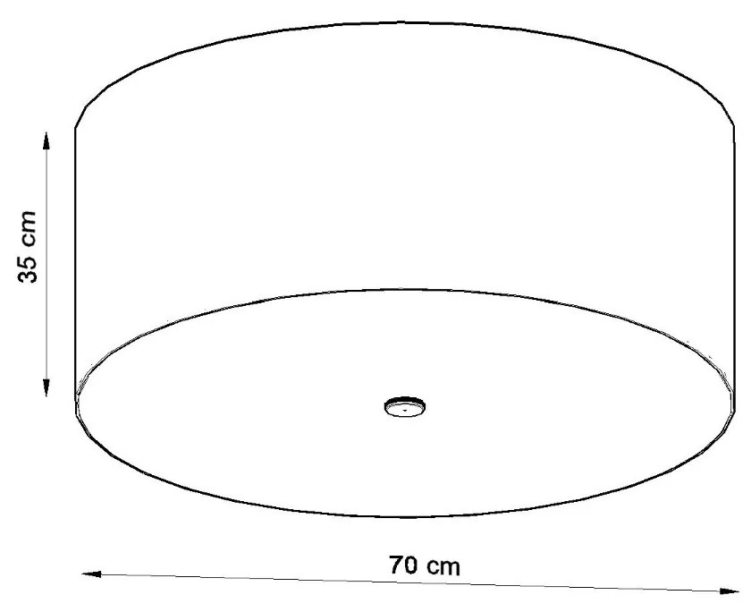 Stropní svítidlo Otto, 1x černé textilní stínítko, (bílé sklo), (fi 70 cm)