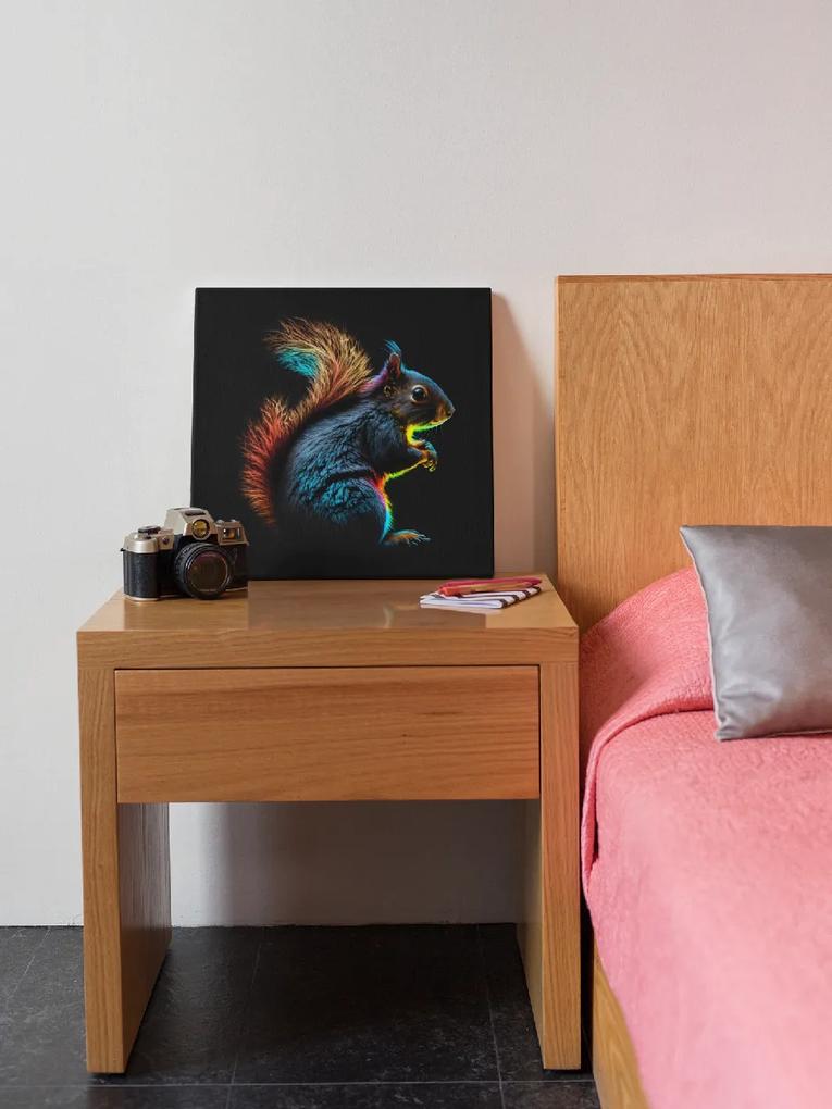 Obraz na plátně - barevná veverka FeelHappy.cz Velikost obrazu: 40 x 40 cm