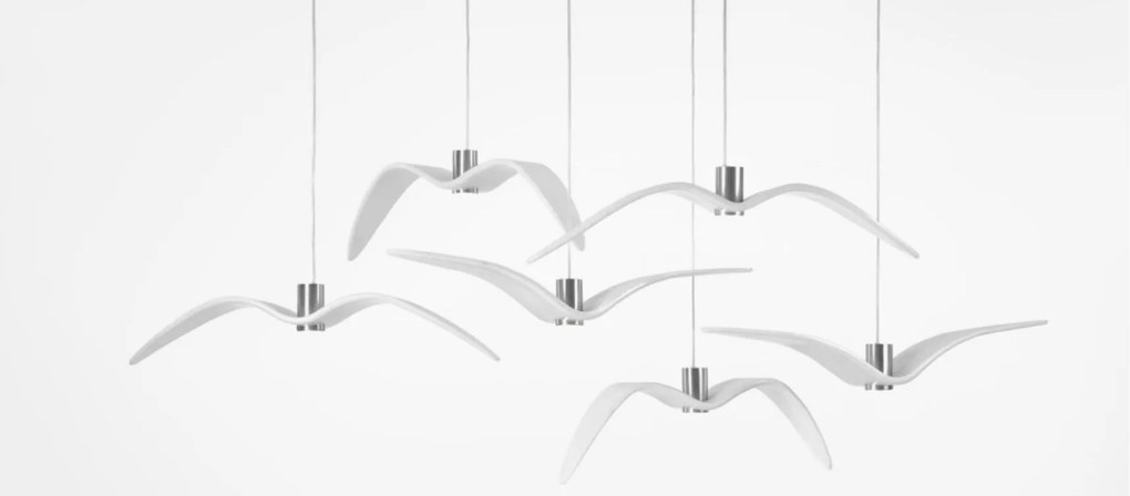 Brokis NIGHT BIRDS PENDENT závěsné svítidlo Brokisglass PC962 Barva skla: Opál - opálové sklo - masiv, Barva el. vedení: Textilní kabel -  světle šedý