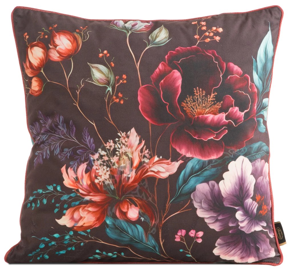 DEKORAČNÍ POVLAK NA POLŠTÁŘ VELVET 129 45X45 CM KVĚTY