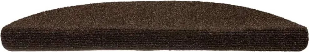 Schodové rohože samolepicí 10 ks 56 x 17 x 3 cm hnědé půlkulaté 149689