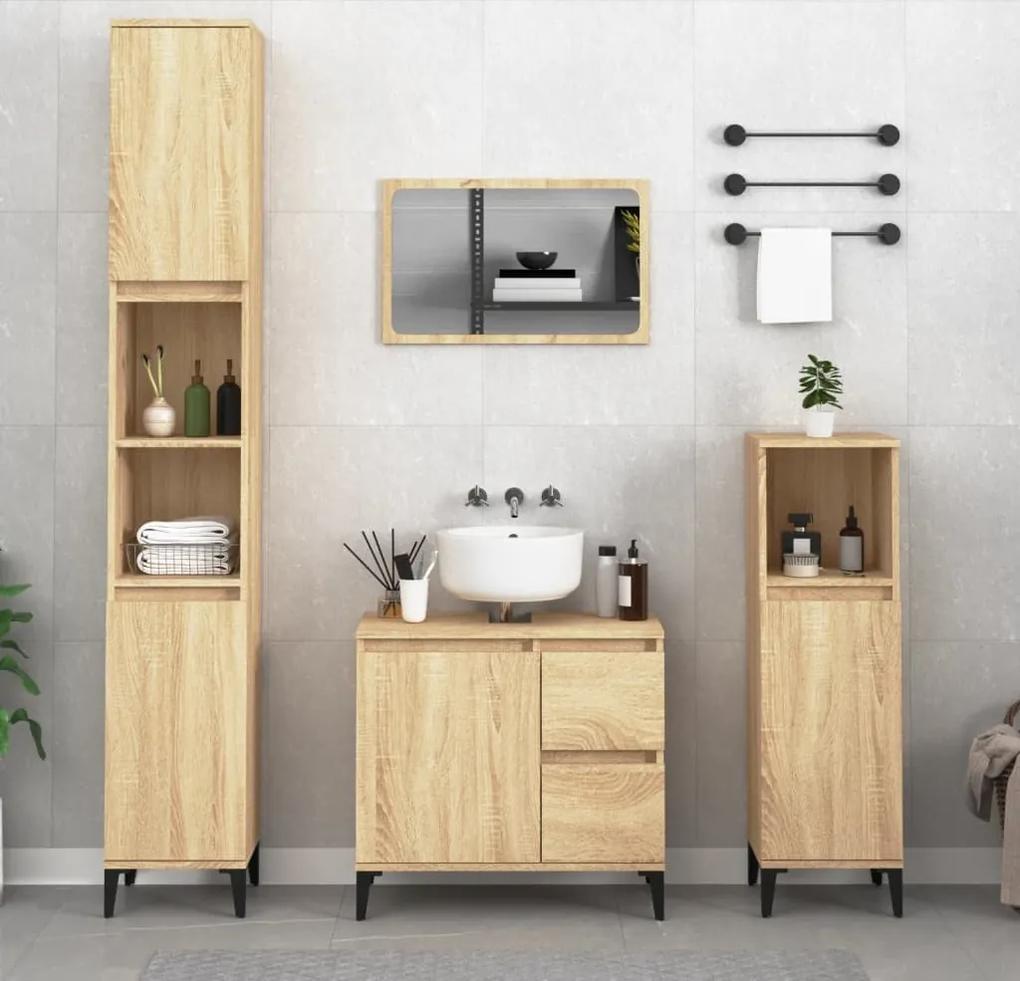 vidaXL Koupelnová skříňka 30 x 30 x 190 cm kompozitní dřevo [819798] Barva: šedá sonoma