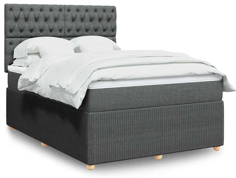 Box spring postel s matrací tmavě šedá 160x200 cm textil 3292115