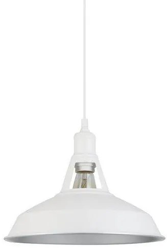 Závěsné osvětlení v industriálním stylu FREYA, 1xE27, 40W, bílé Italux Freya MDM-2315/1 M W+SL