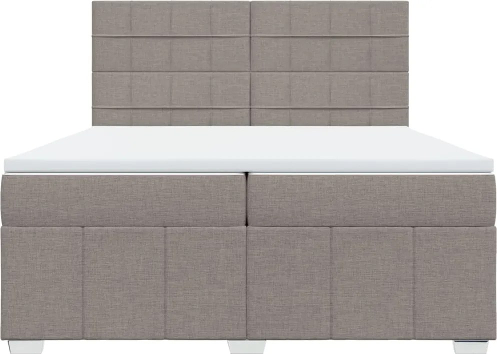 Box spring postel s matrací taupe 200x200 cm textil 3294079