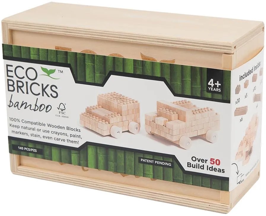 Stavebnice once kids eco-bricks bambus 145 dílů