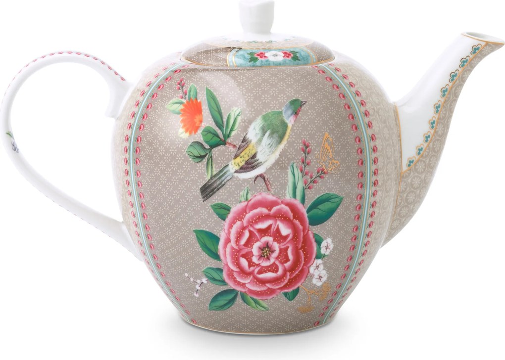 Pip Studio Blushing Birds khaki čajová konvice 1,6l, khaki