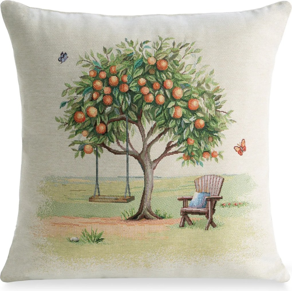 GOBELÍNOVÝ DEKORAČNÍ POVLAK NA POLŠTÁŘ NATURAL2 45X45 CM VZOROVANÝ