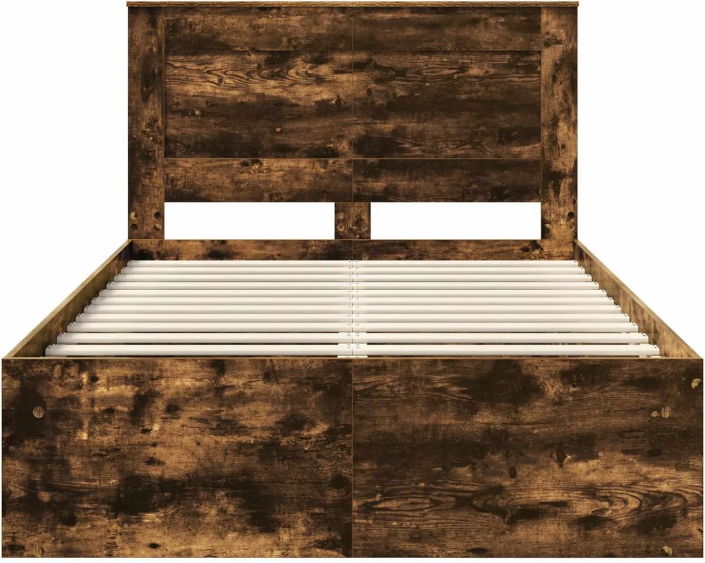 Rám postele Kouřový dub 120 x 200 cm Masivní borové dřevo 3410116