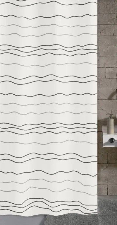 WAVES sprchový závěs 180x200cm, PVC vlnky (2603148305)