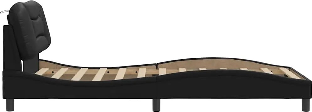 Rám postele bez matrace Hvar černý 100x200 cm umělá kůže 3207981
