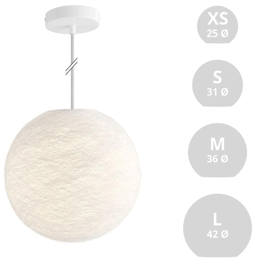 creative cables Závěsná lampa se stínidlem koule z PE vlákna, polyester Barva: písková, Průměr: S - Ø 31 Cm