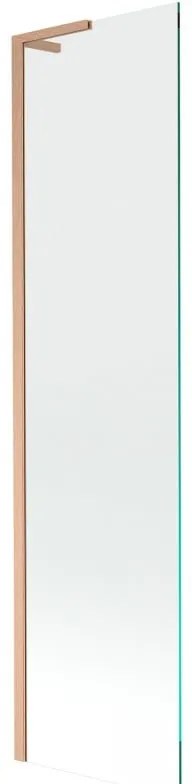 Mexen Next L, 1-křídlová vanová zástěna 50 x 150 cm, 6mm čiré sklo, měděný profil, 895-050-000-03-00-65
