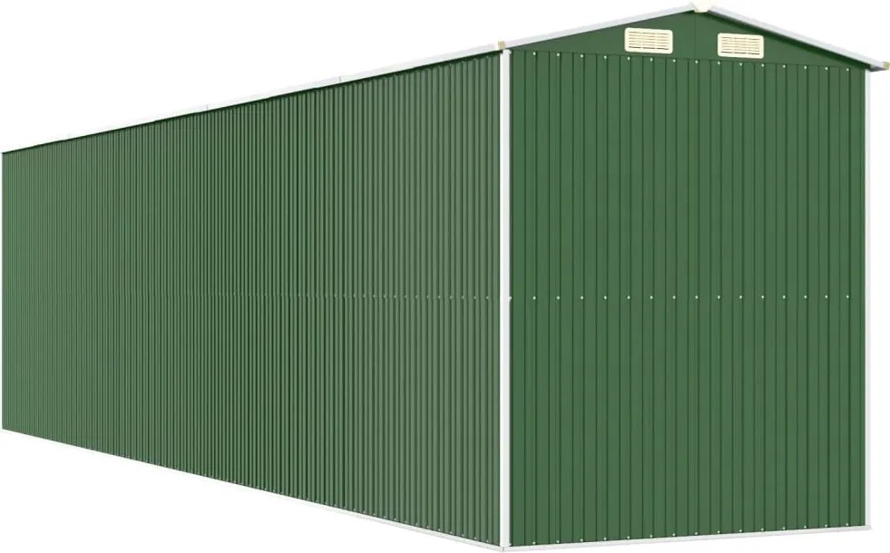 Zahradní kůlna zelená 192x772x223 cm pozinkovaná ocel 3147434