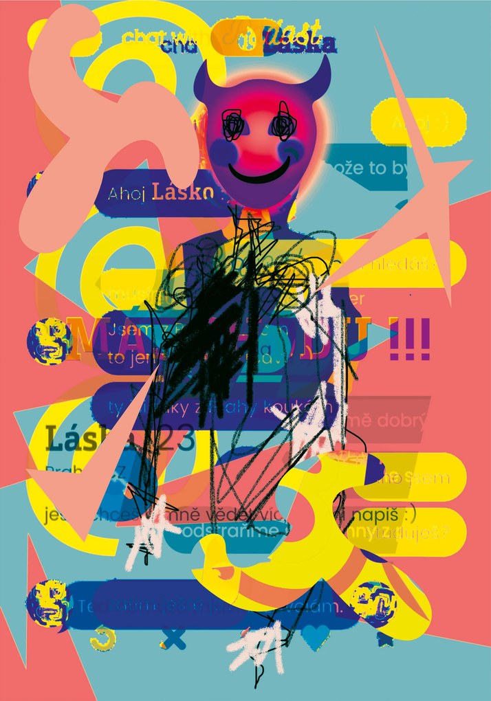 Šimon Dub | Online #2 Rám: Dubový, Velikost: 100 x 70 cm
