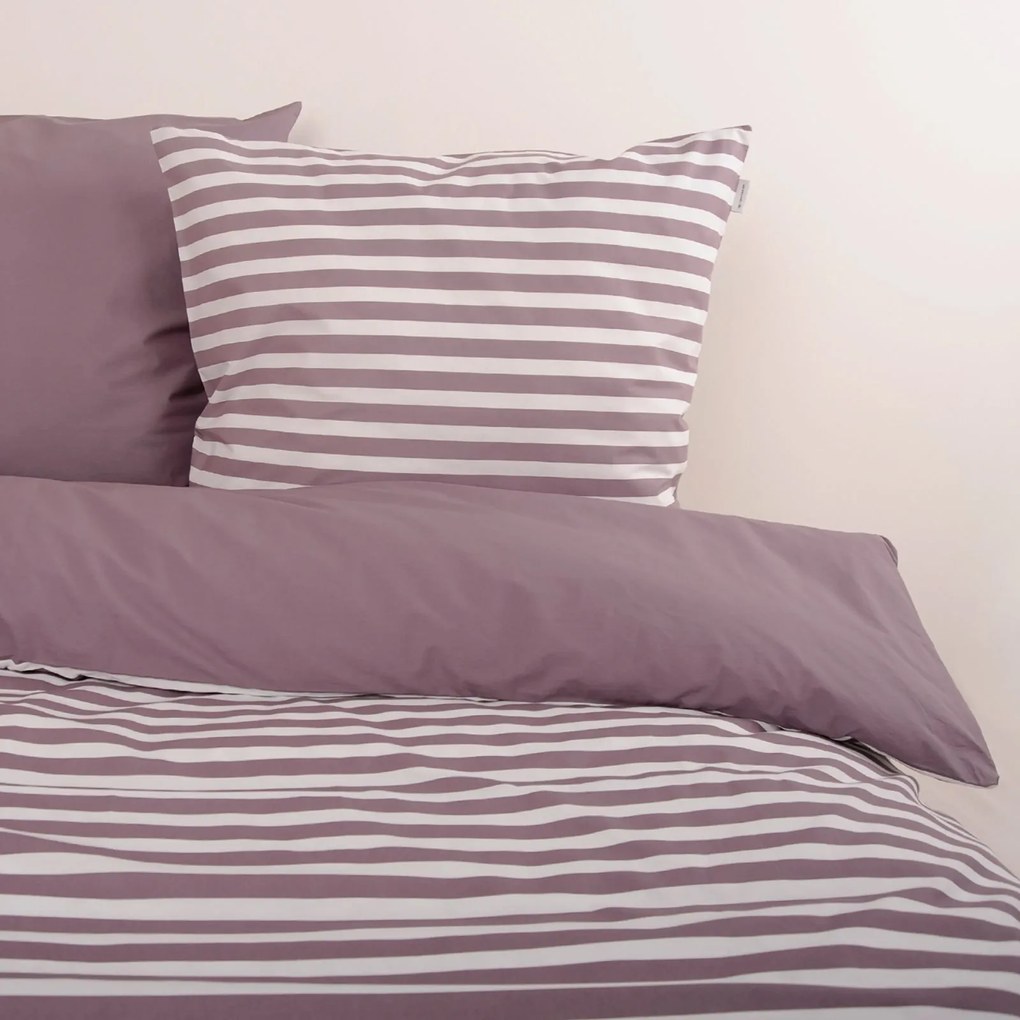 Bavlněné povlečení 200x220 Tom Tailor heather purple stripes Renforce povlaky na polštáře 80x80