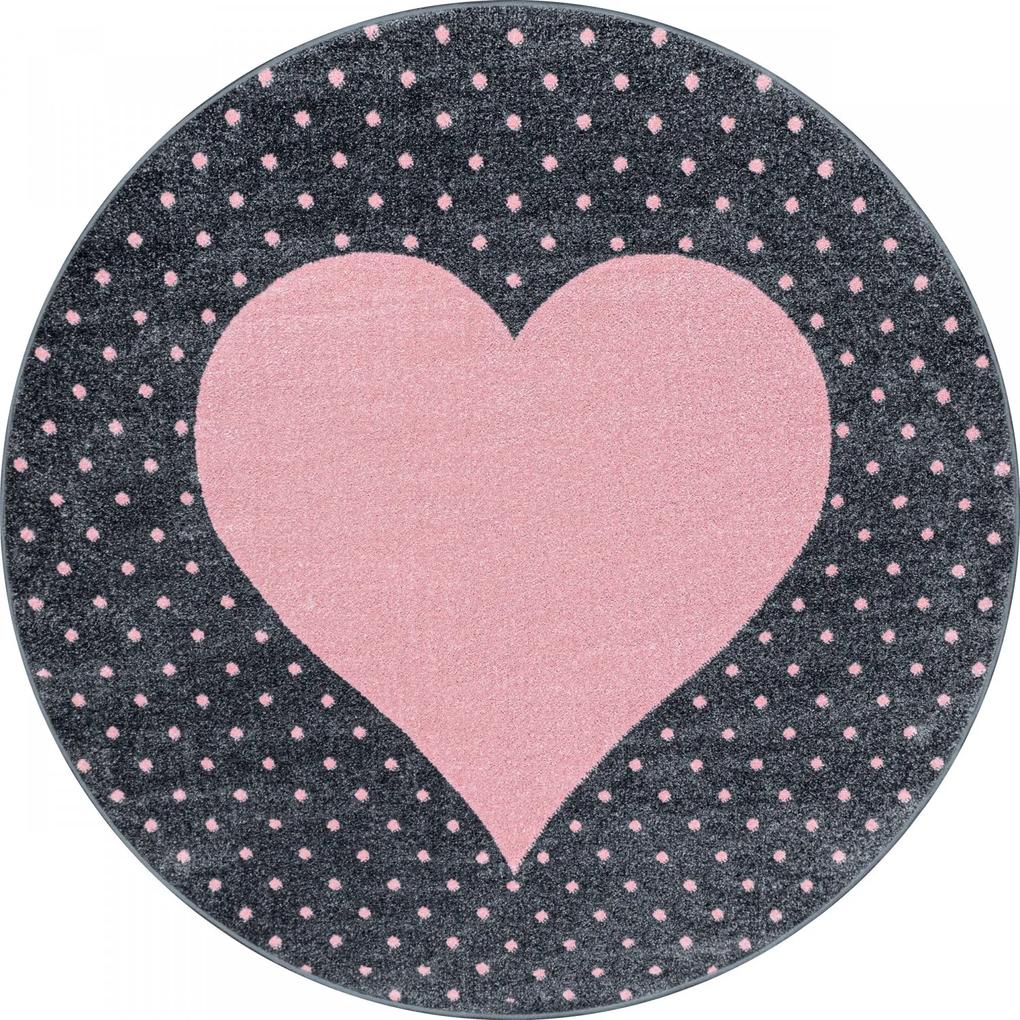Ayyildiz koberce Dětský kusový koberec Bambi 830 pink kruh ROZMĚR: 160x160 (průměr) kruh