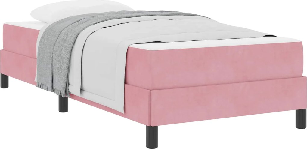 Postel s boxspringem s matrací Růžová 80 x 200 cm textil 3398658