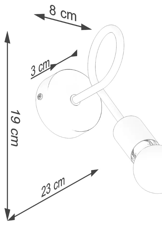 Nástěnné svítidlo Levar, černé tělo svítidla