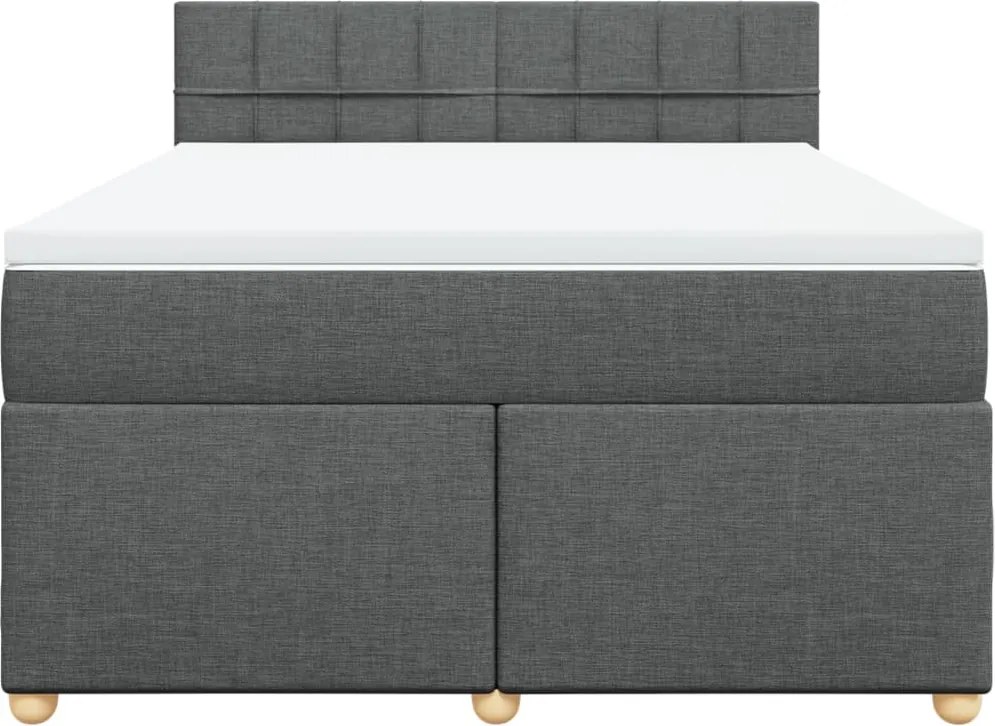 Box spring postel s matrací tmavě šedý 140 x 190 cm textil 3286676