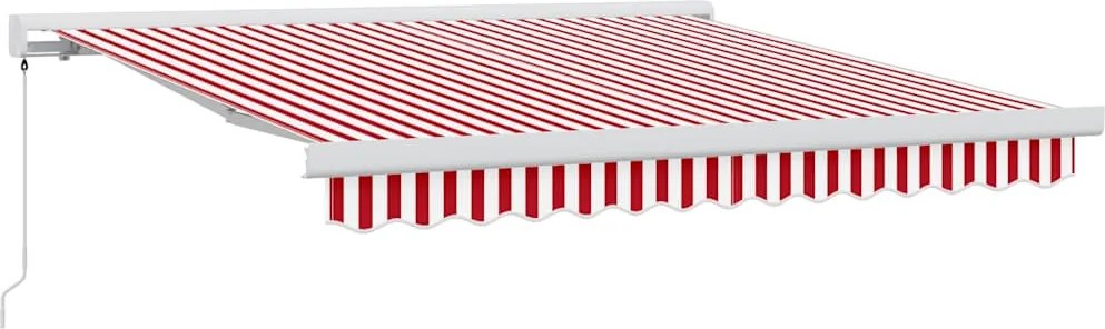 Stahovací markýza Červená a Bílá 300 x 250 cm Plátno a hliník 3329991