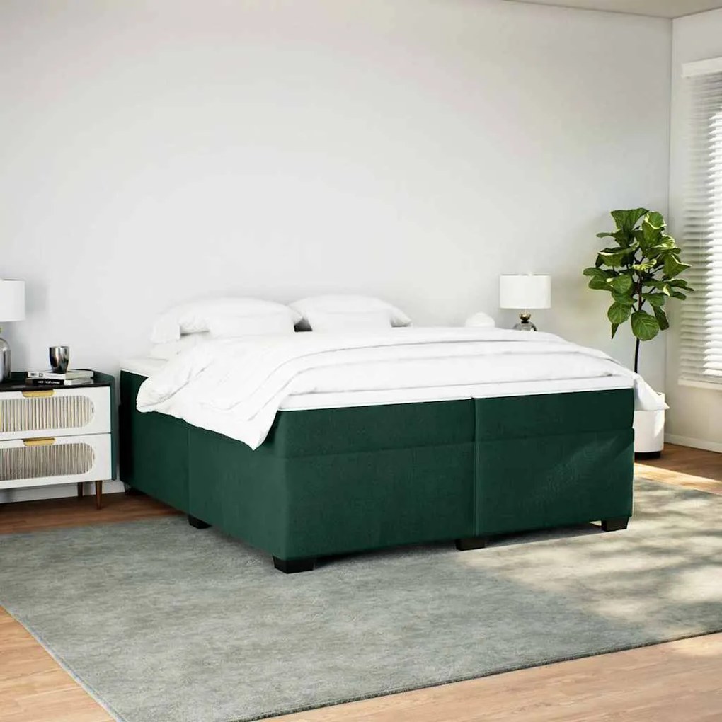 Box spring postel s matrací tmavě zelená 200x200 cm samet 3285308