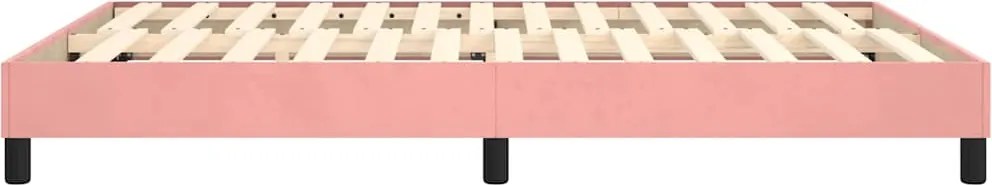 Rám postele s boxspringem růžový 140 x 190 cm samet 3120771