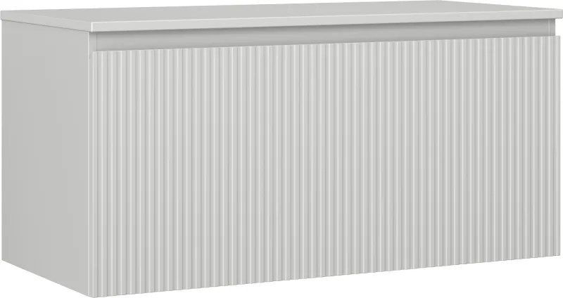 Mexen Rivel, koupelnová skříňka 100 cm s horní částí, 1 zásuvka, drážkovaná, šedá matná, 91A20-10047-1-BFC62