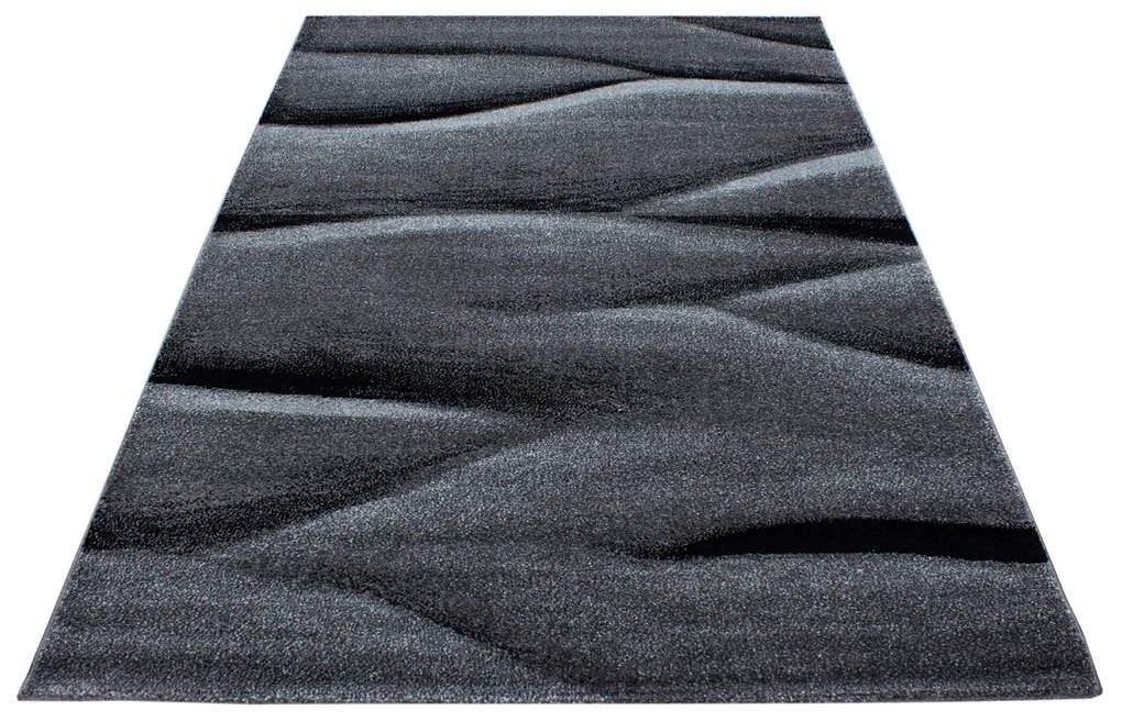 Ayyildiz, Kusový koberec Lucca 1840 black, 200x290, šedá, kancelář