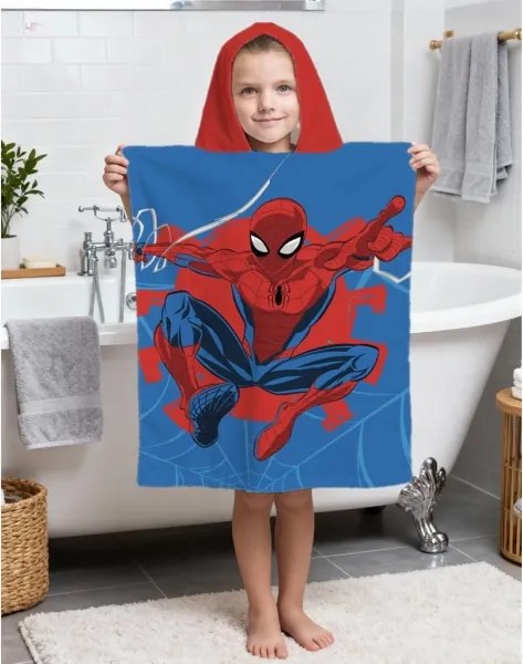 Jerry Fabrics Plážová osuška pončo Spider-man Webshot 50x115 cm