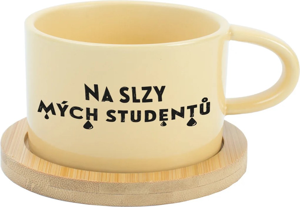 NA SLZY MÝCH STUDENTŮ - žlutý hrníček makronka 200 ml