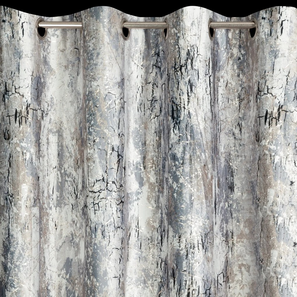ZATEMŇOVACÍ ZÁVĚS NA KROUŽČÍCH MALIA 140X250 CM VZOROVANÁ