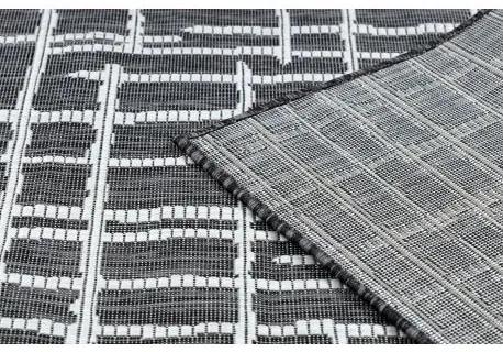 Dywany Luszczow Kusový koberec SISAL SION MŘÍŽ linky 22144 černý / ecru Rozměr koberce: 160 x 220 cm