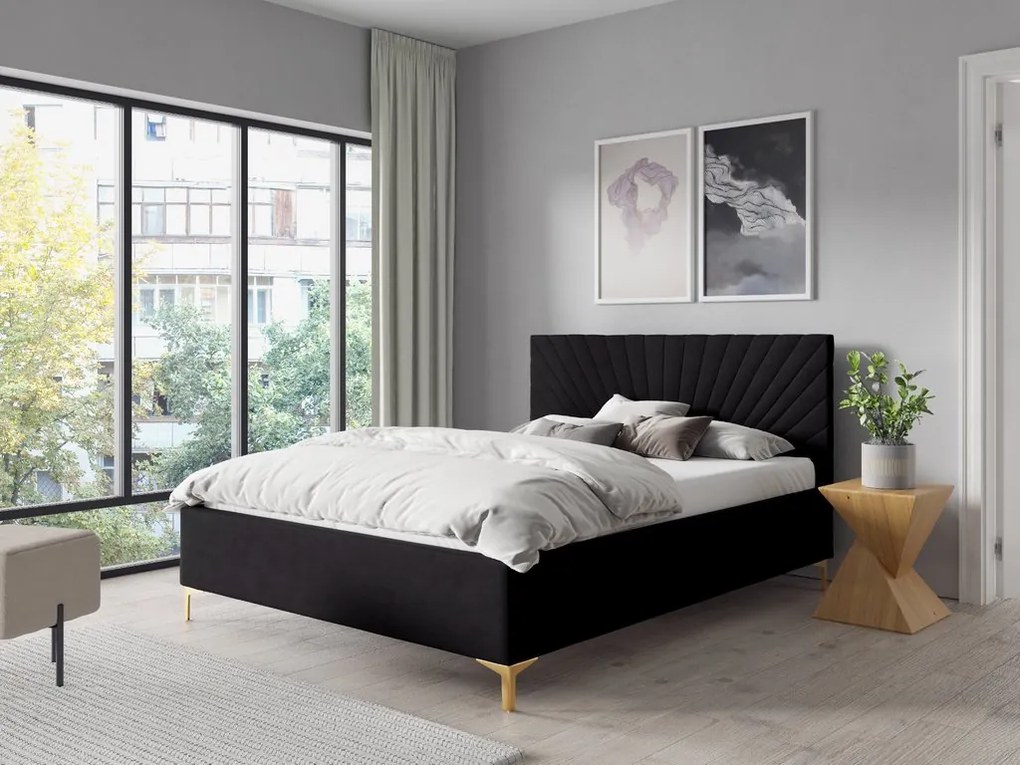 Eka Čalouněná postel AFRODITE+ 90x200 cm Barva látky Trinity: Růžová (Trinity 2310), Úložný prostor: S kovovým rámem úložného prostoru