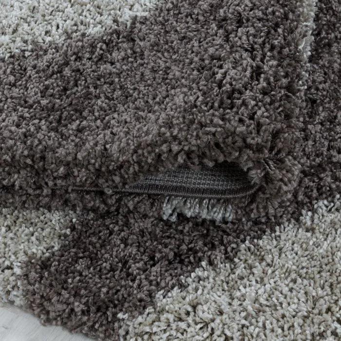 Vopi | Kusový koberec Tango shaggy 3101 taupe - Kruh průměr 200 cm