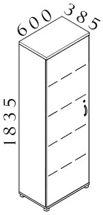 NABYTEK-DESIGNOVY.CZ - S565 03 - Kancelářská skříň Komfort, 60x38,5x183,5 cm, dveře 5/5 , calvados
