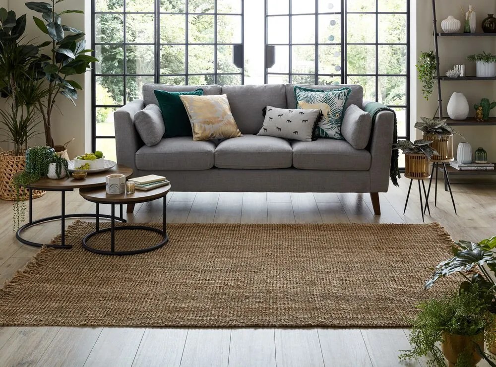 Kusový koberec Sarita Jute Boucle Natural, 120x170, béžová, chodba / predsieň, Flair Rugs