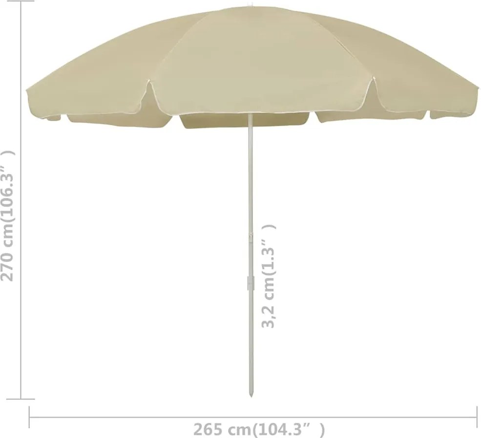Plážový slunečník pískově žlutý 300 cm 314707