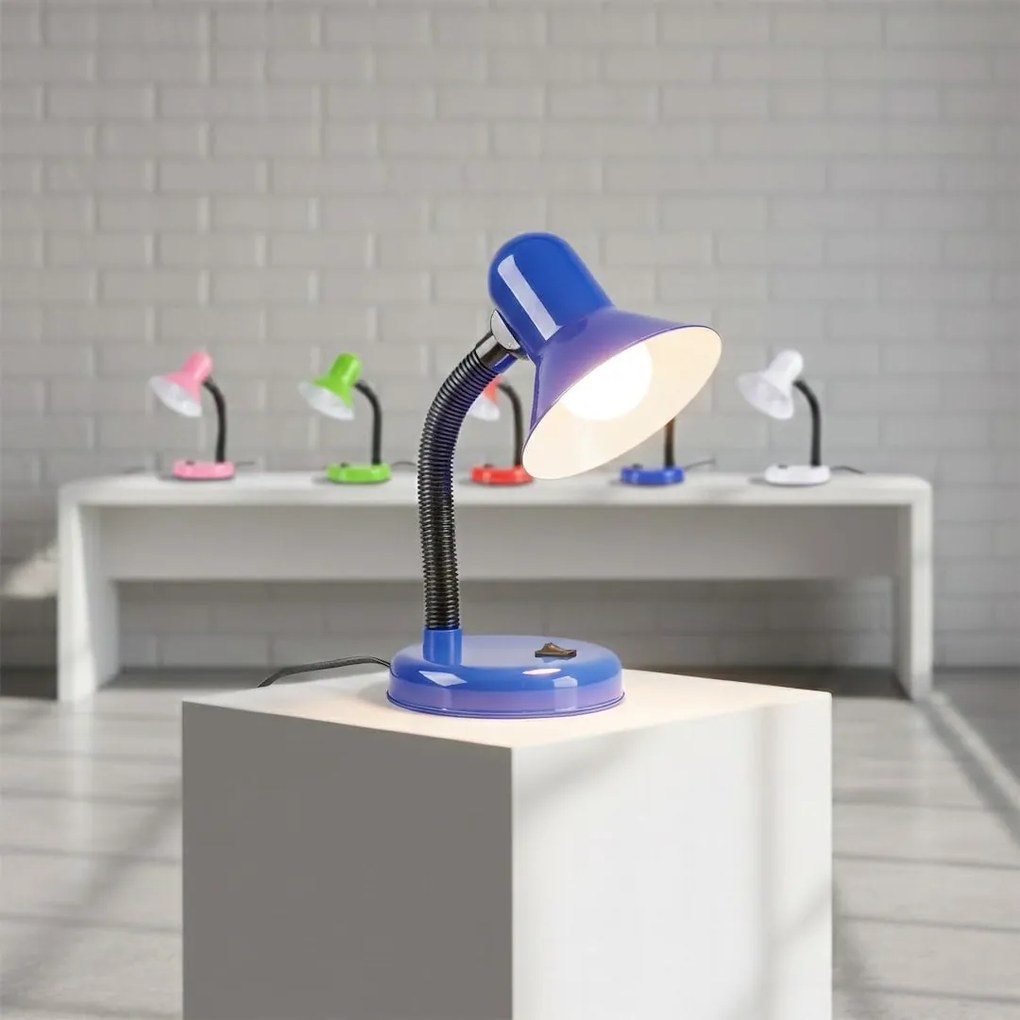 Stolní lampa Mentor, 1x modré stínítko, bl