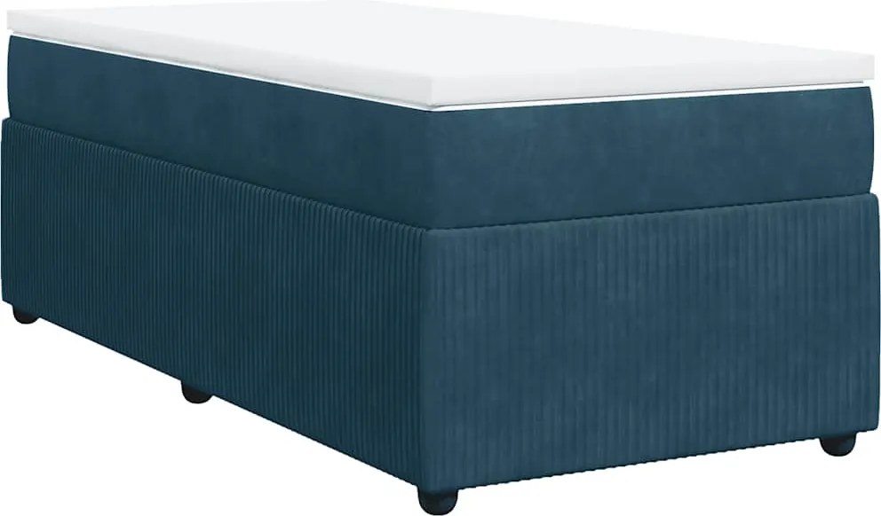 Box spring postel s matrací tmavě modrá 80 x 200 cm samet 3285606