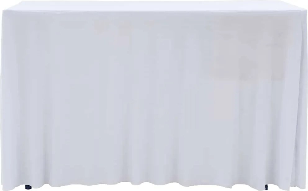 Rautové sukně s řasením 2 ks bílé 120 x 60,5 x 74 cm 133584