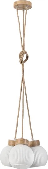 Lustr na lanku LOOMIS 3xE27/15W/230V 130 cm béžová/dub