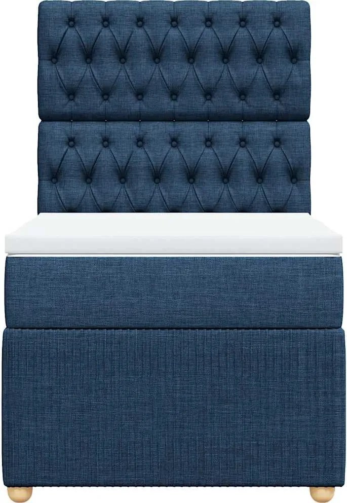 Box spring postel s matrací modrá 80x200 cm textil 3294196