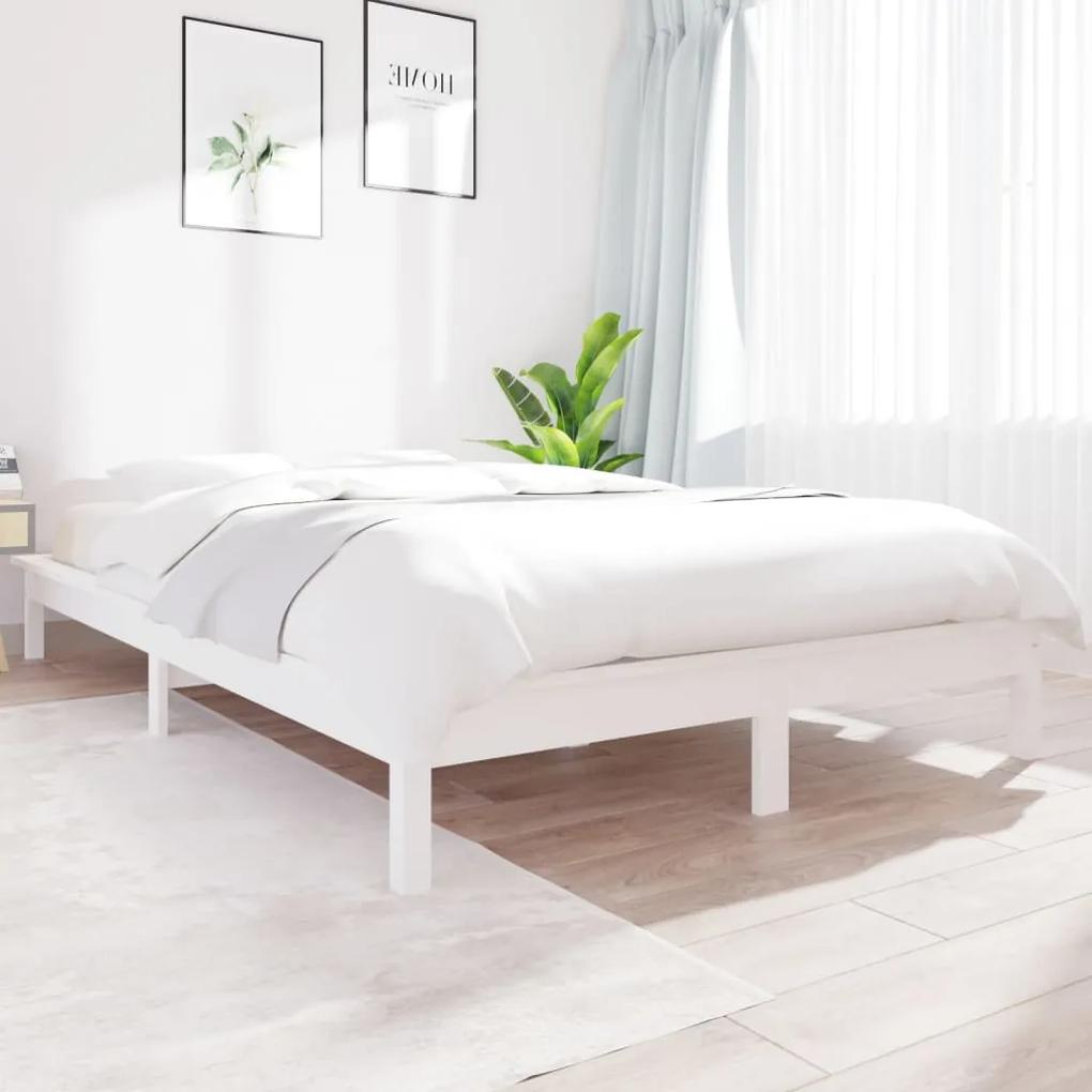 Rám postele bílý masivní borovice 160 x 200 cm,  820552