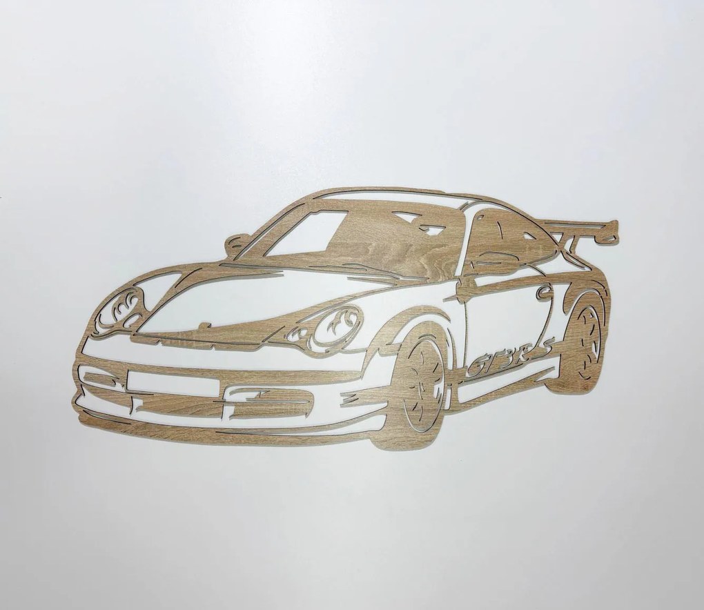 dřevo života Dřevěný obraz Porsche 911 GT3 RS - II. jakost Zvolte rozměr (cm): 95x46, Zvolte barvu dekoru: Černá